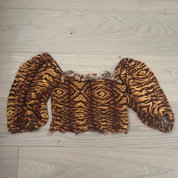 Urban Outfitters | Tops | Tiger Print Crop Top | Poshmark